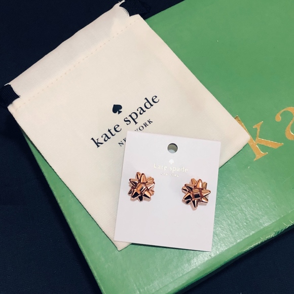 kate spade | Jewelry | Nwtkate Spaderose Gold Bourgeois Bow Studs ...